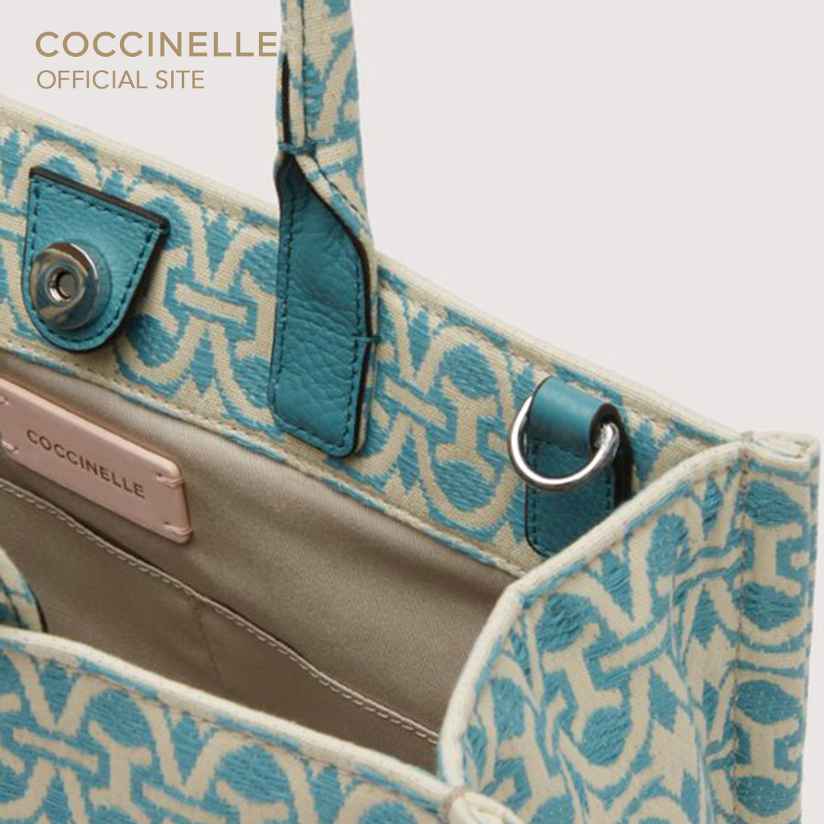 COCCINELLE NEVER WITHOUT BAG JACQUAR Handbag 180201 MULT.AQUA/AQUA ...