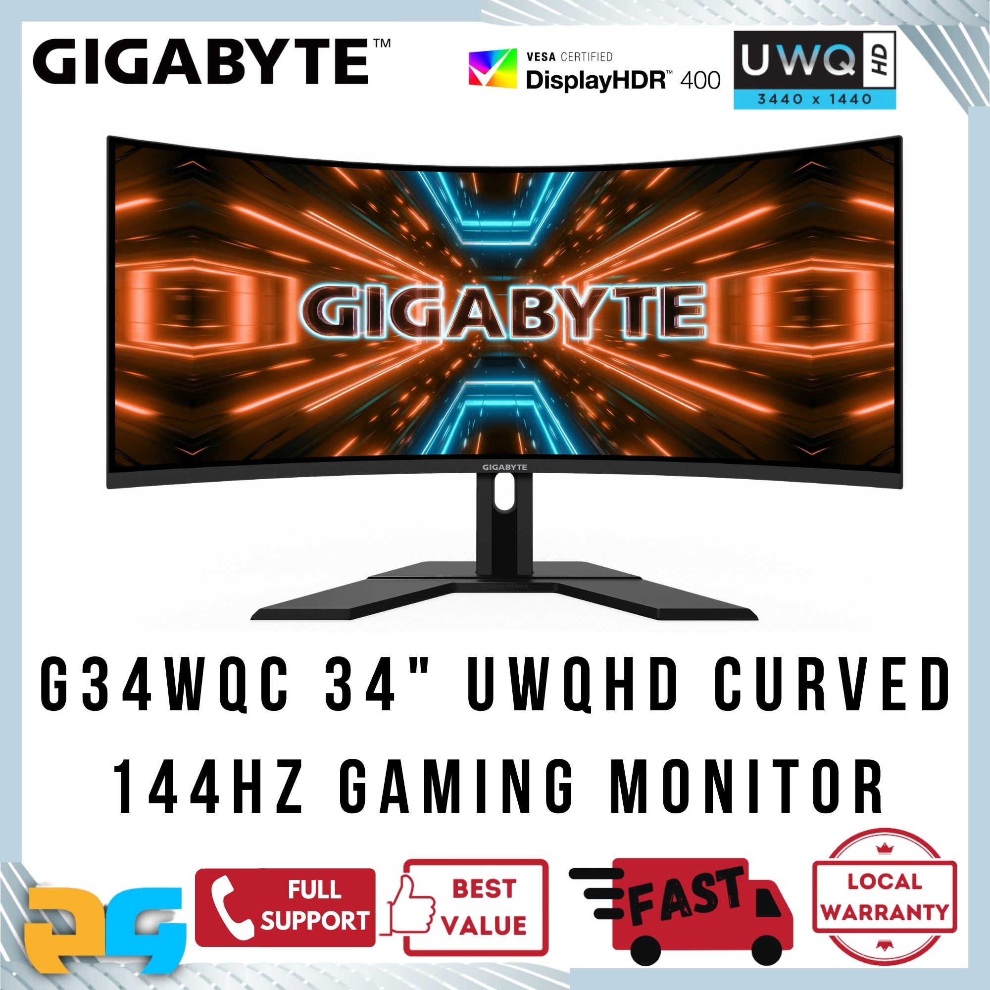 Gigabyte G34WQC 34inch 1440p UWQHD VA Curved Gaming Monitor | Lazada ...