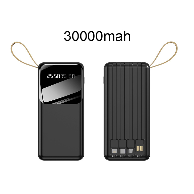 Fast Charging Power Bank With Cable Powerbank 30000 Mah 20000mAh 4 in 1 ...