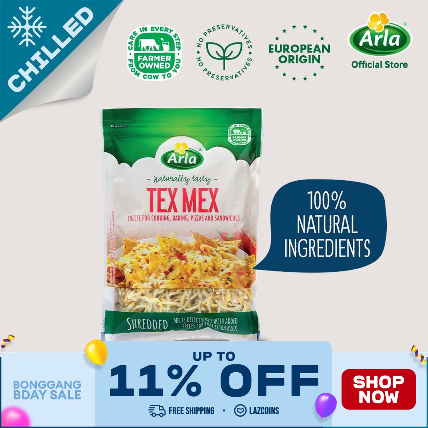 Arla Tex Mex Shredded Cheese 175g | Lazada PH
