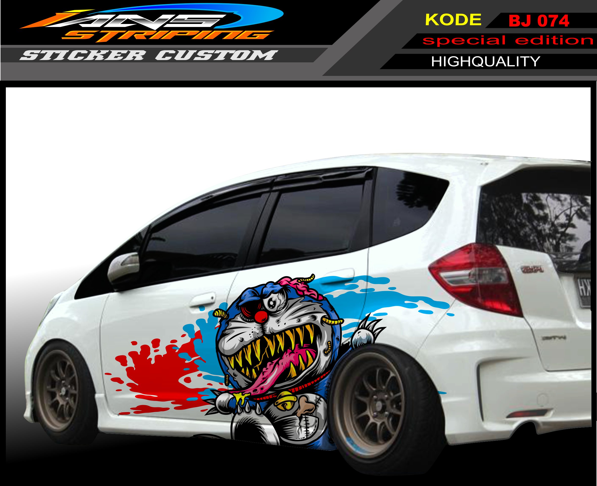 VARIASI STICKER MOBIL JES JAZZ, SIGRA, YARIS, SWIFT / DECAL MOBIL ...