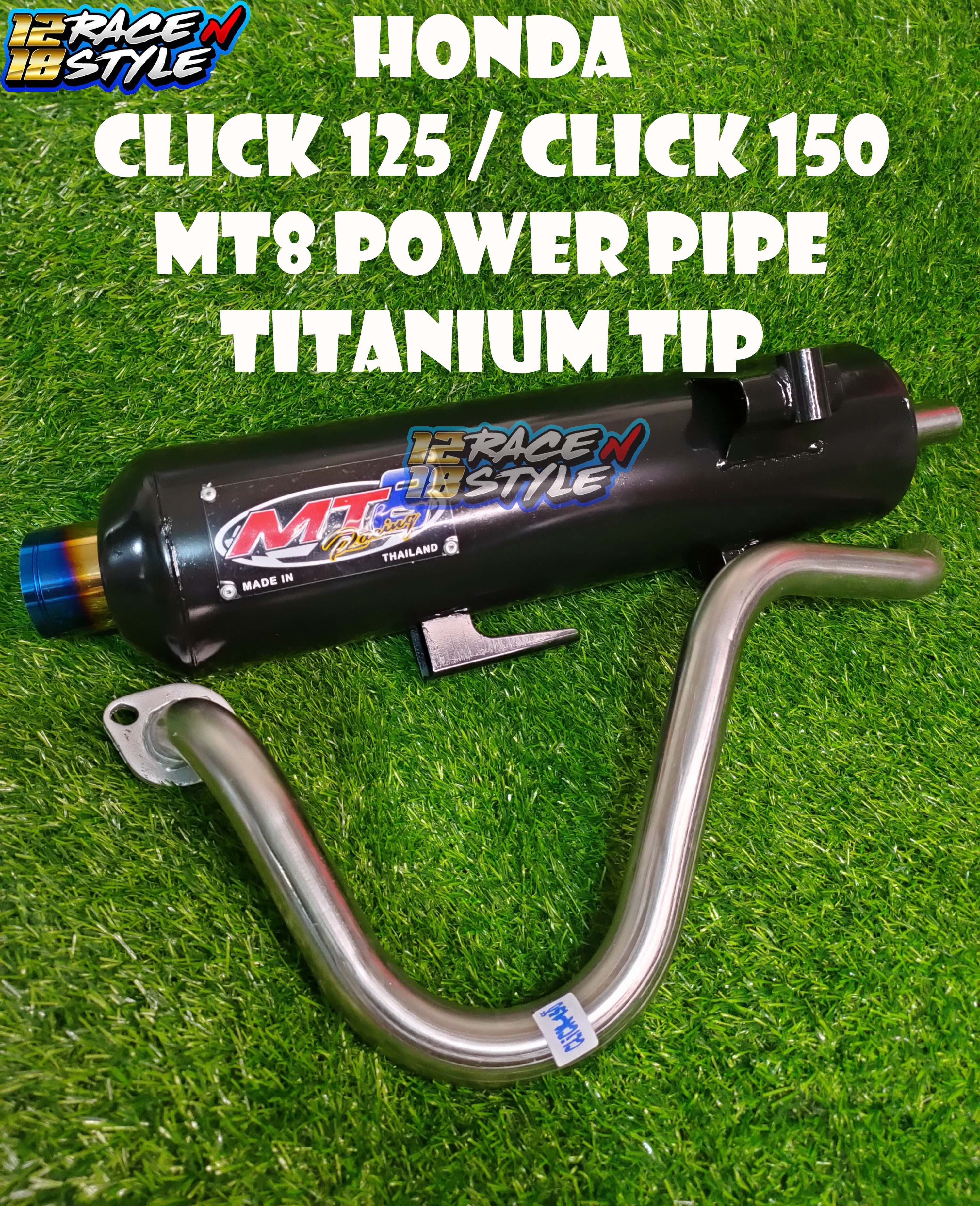 MT8 PIPE HONDA CLICK 125 V2 / CLICK 150 V2 TITANIUM TIP POWER PIPE ORIG ...