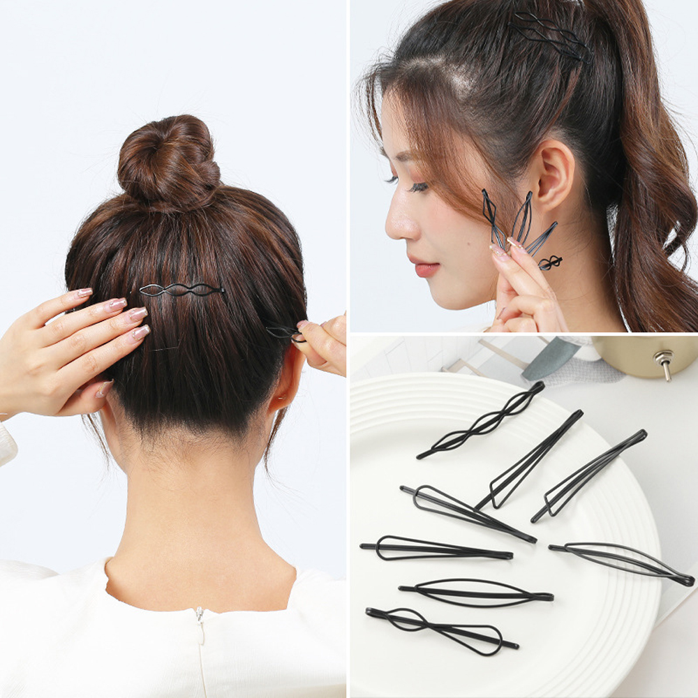1/5pcs/set Black Color Geometric Irregular Hair Pins Girls Women ...