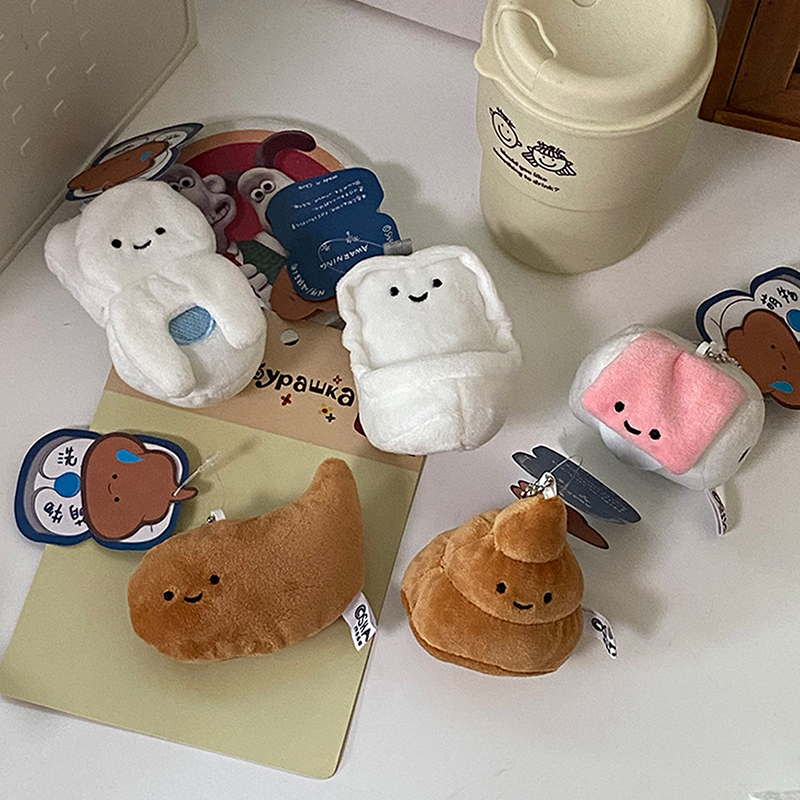 Fridge Magnet Sticker Mini Plush Poop Toilet Model Keychain Backpack ...