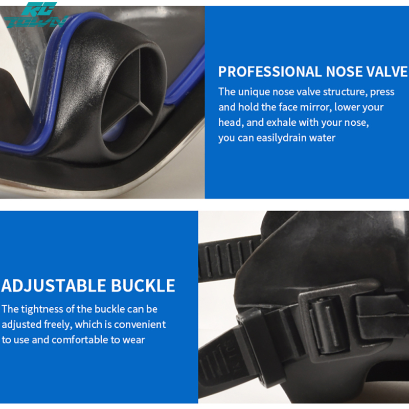 Diving Mask Professional Nose Valve Big Frame Snorkeling Diving Goggle ...