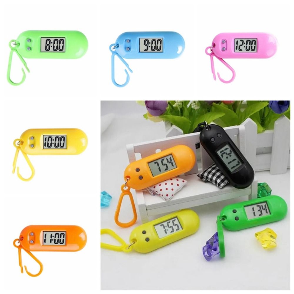 Backpack Watch Key Display Digital Electronic Clock Keychain Oval Watch ...