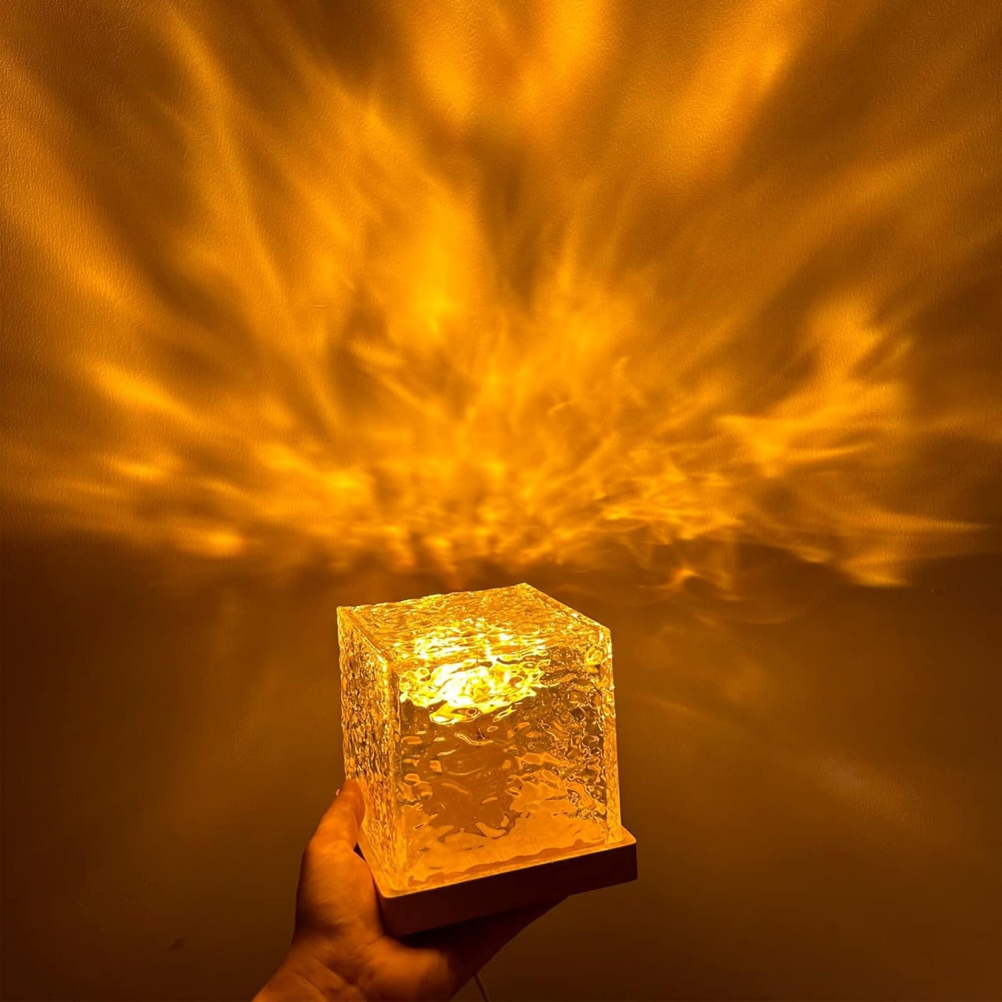acrylic Romantic Ocean Wave Night Light Projector Lamp, 3D Water Wave ...