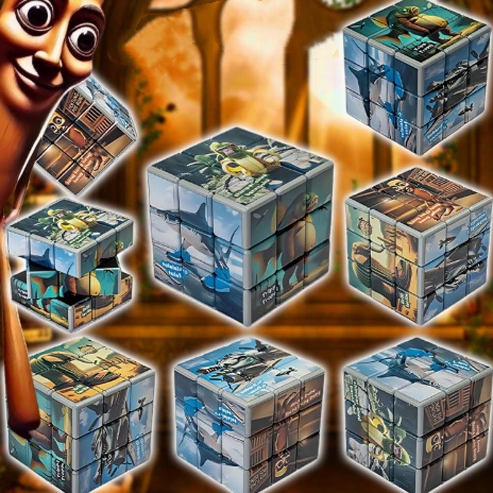 Educational 3×3 Speed Tung Sahur Cube Interaction Toy Multi-Element ...