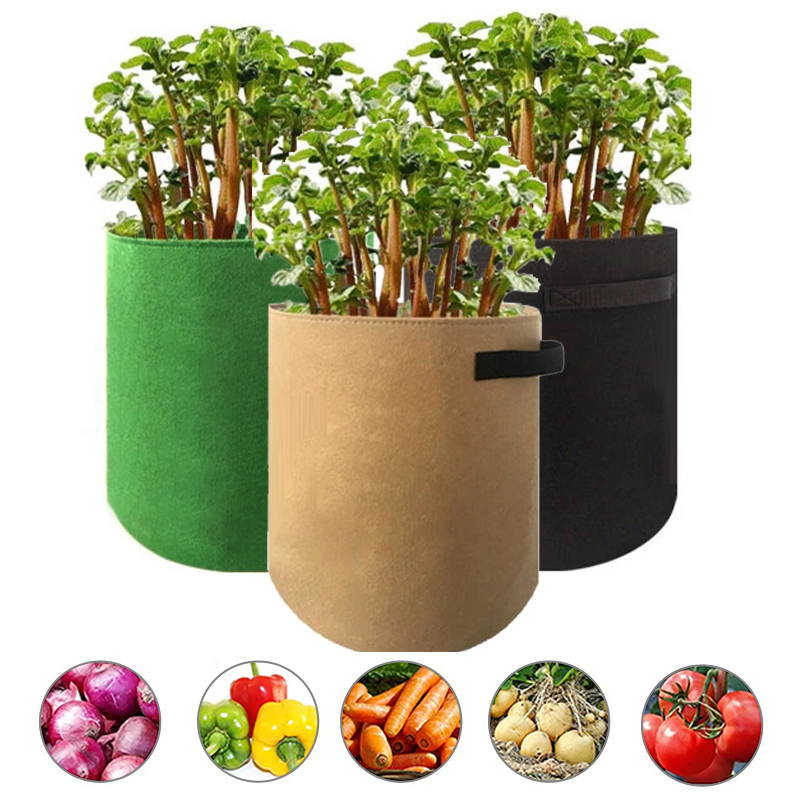 2/3/5/7/10 Gallons Grow Bags Felt Potato Tomato Planting Planter With ...