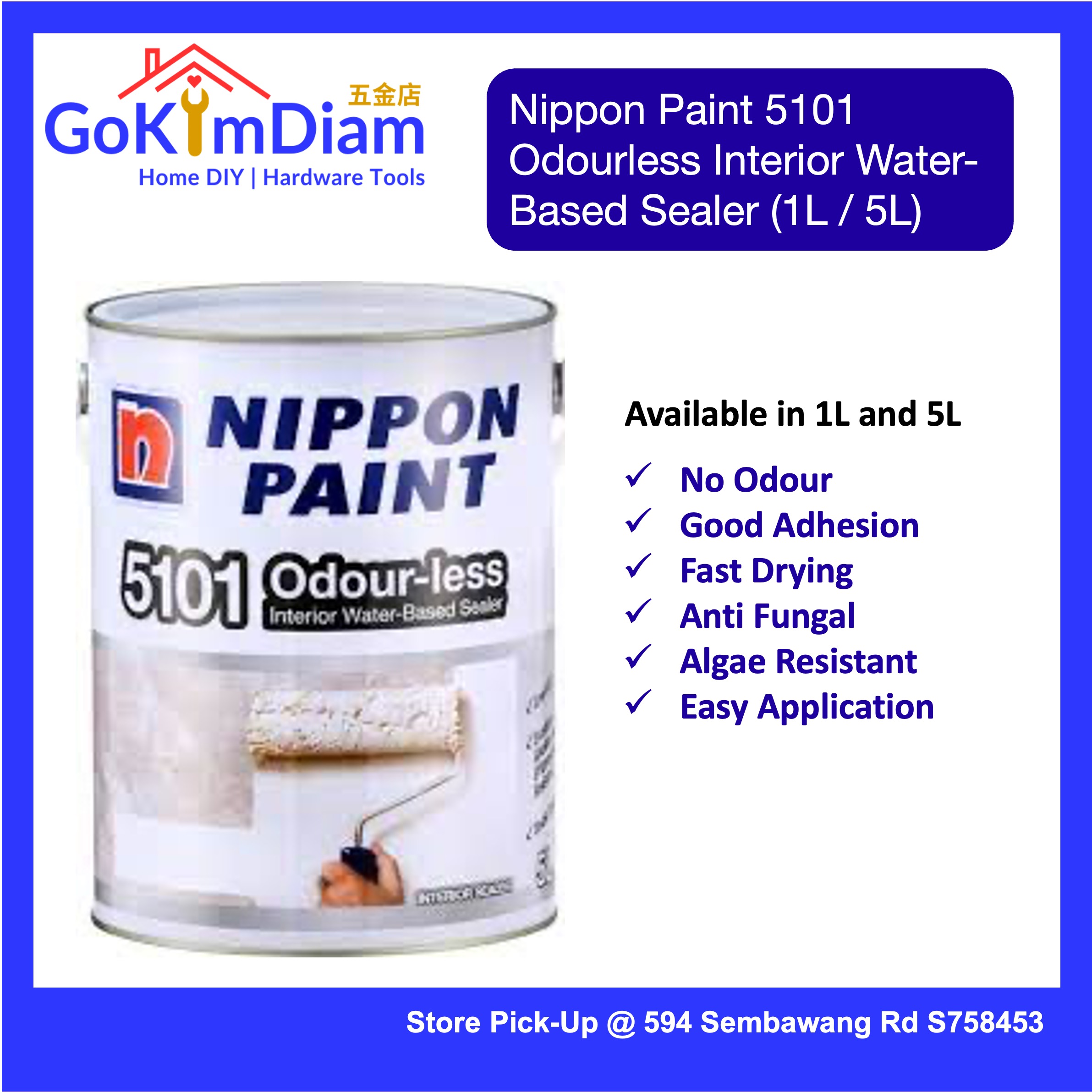 Nippon Paint 5101 Odourless Water Based Sealer (1L) | Lazada Singapore