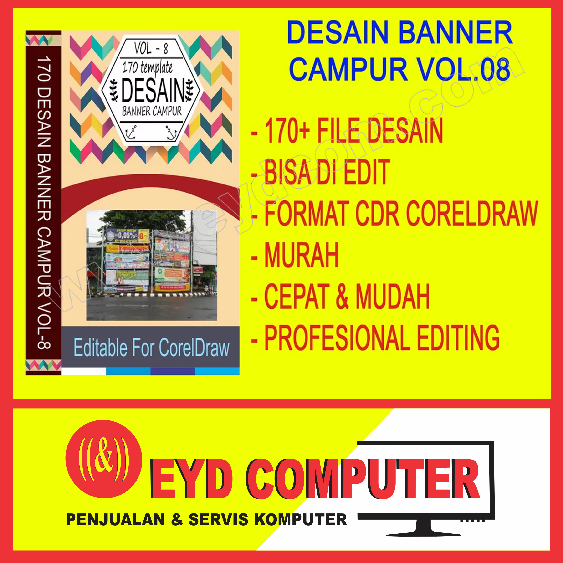 DESAIN BANNER SPANDUK CAMPUR VOL-8 ROOL UP X BANNER TEMPLETE CDR ...