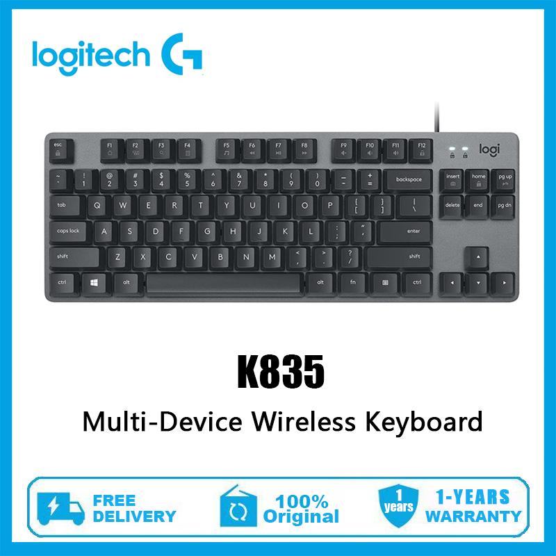 Logitech K835คีย์บอร์ดแบบกลไก,คีย์บอร์ดเกมแบบมีสาย TKL 84-คีย์ปุ่มกดแบบลอยสำหรับคอมพิวเตอร์ตั้ง ...