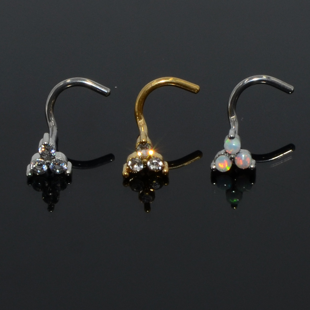 【Clay & Cloud】CHUANCI 1 Piece Stainless Steel With Opal Zircon Triangle ...