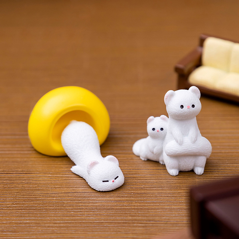 Cute Cartoon Mini Ferret DIY Home Decoration Desktop Kawaii Miniatures ...