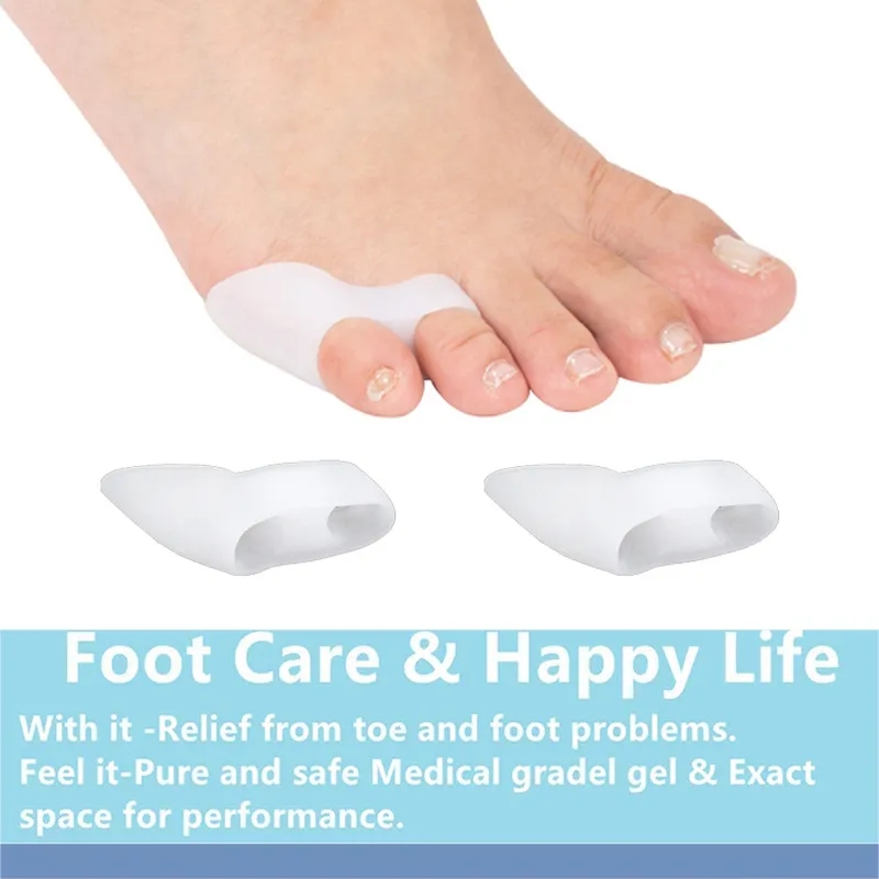 VTTO 2Pcs Gel Little Toe Pads Corrector Straightener Pinky Toe Cushion ...