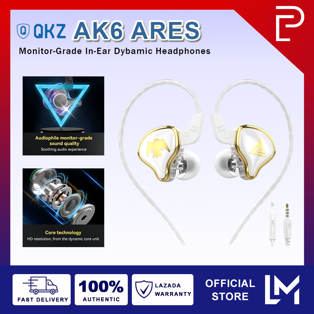 QKZ AK6 Ares 1DD Dynamic Earphones HIFI Music Sport Earbuds In Ear ...