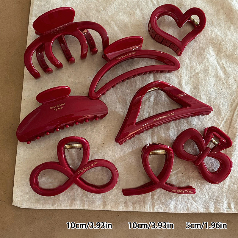 French Red Collection! Large Grip Letters Gold Label Back Head Updo ...