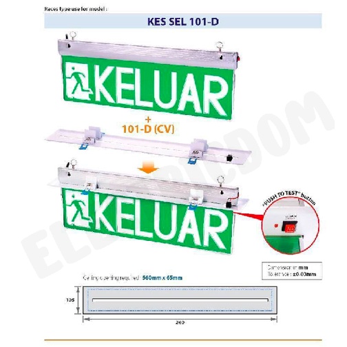 KELIP KES SEL 101-D Flashing Recessed/Hanging DOUBLE SIDED LED Keluar ...