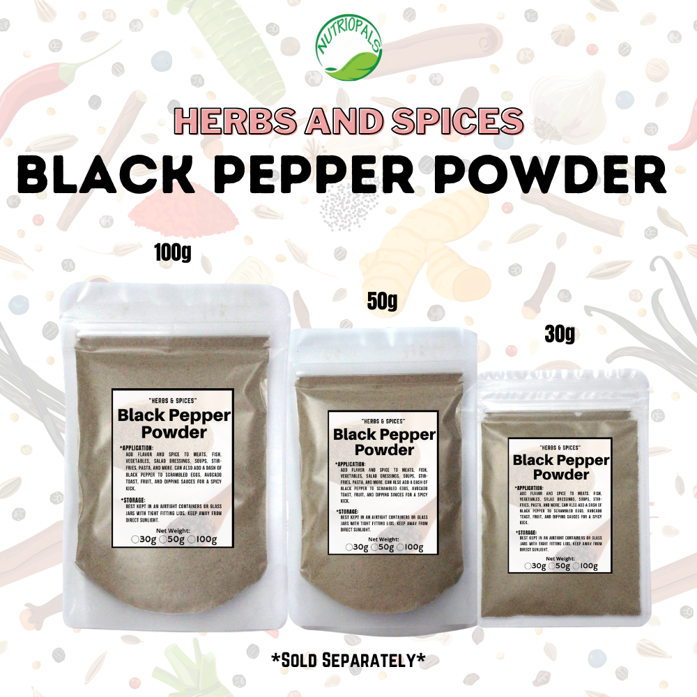 Nutriopals BLACK PEPPER POWDER, CRACKED, WHOLE / PAMINTA 30g, 50g,100g ...