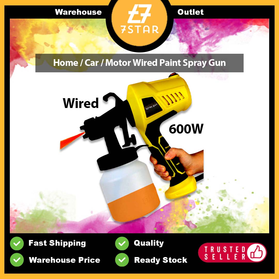 7star 21V Cordless Electric Paint Spray Gun 1200W 800ml High Power ...