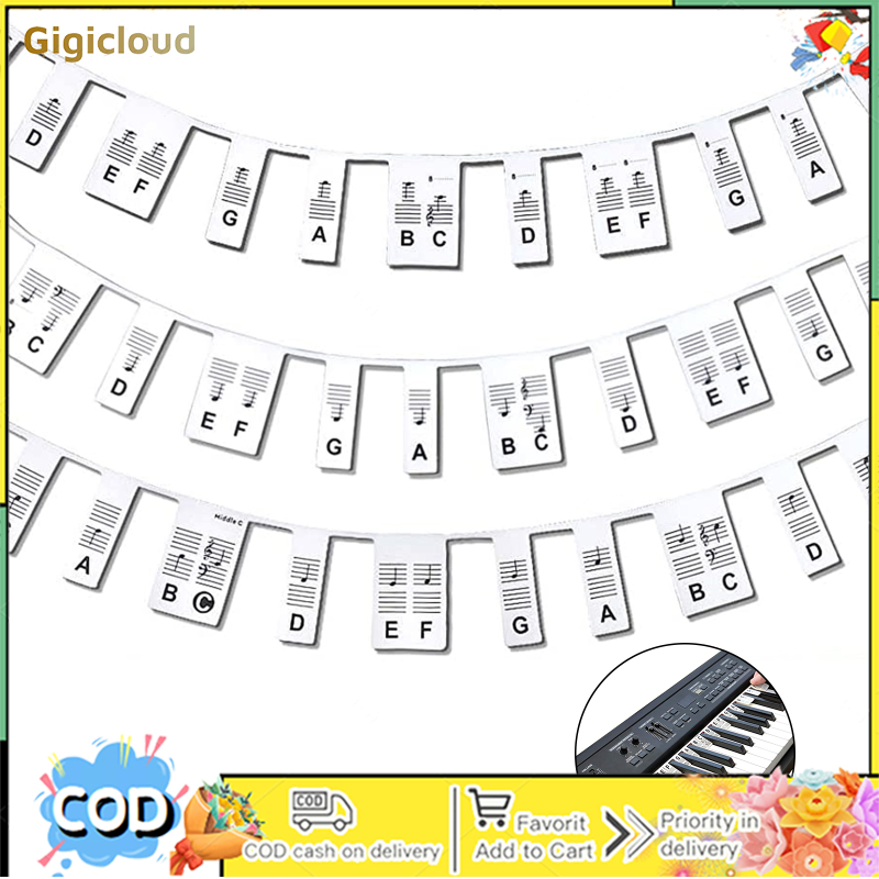 Silicone Piano Notes Guide For Beginner 88-key Reusable Detachable ...