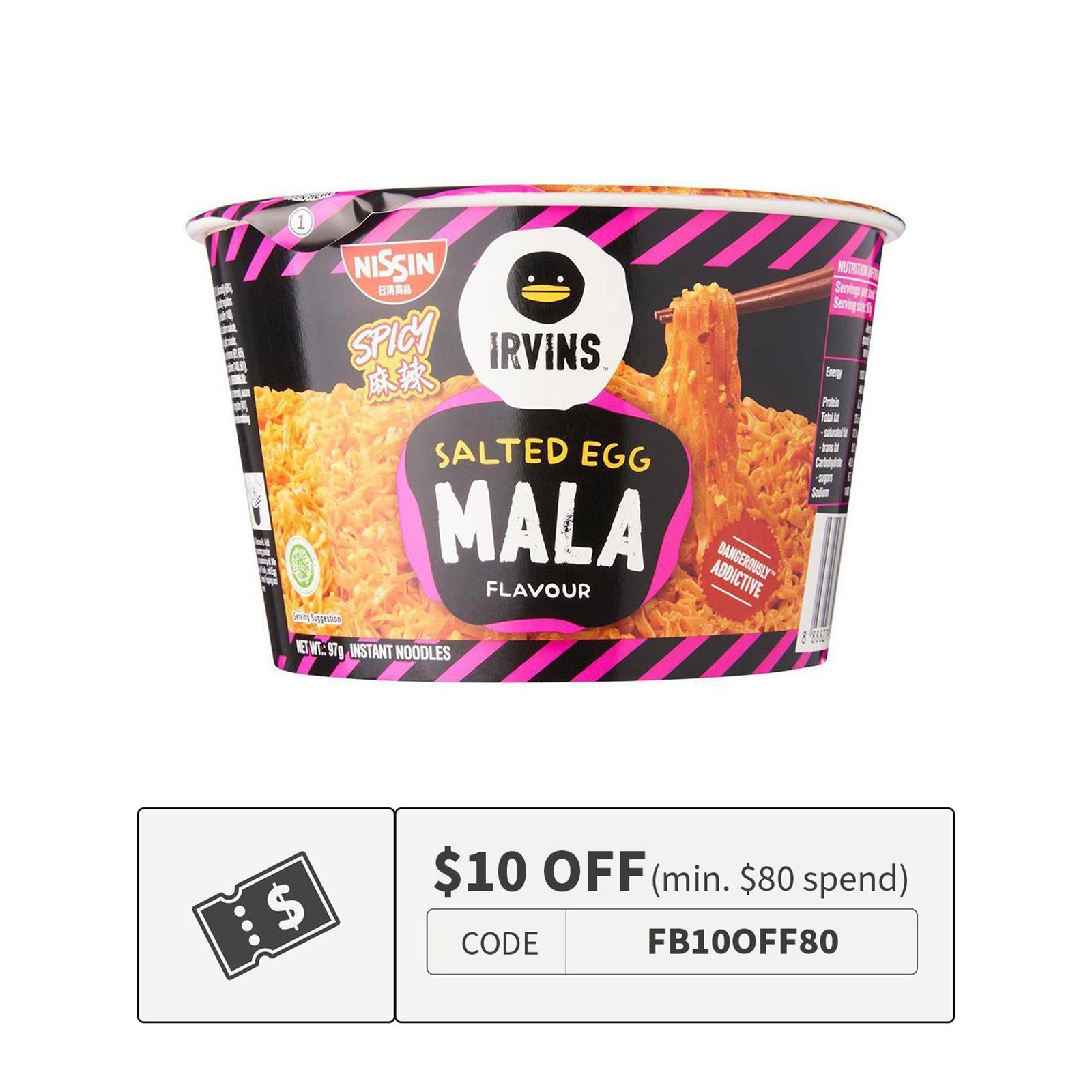 Nissin Irvins Bowl Mala Salted Egg Instant Noodles | Lazada Singapore