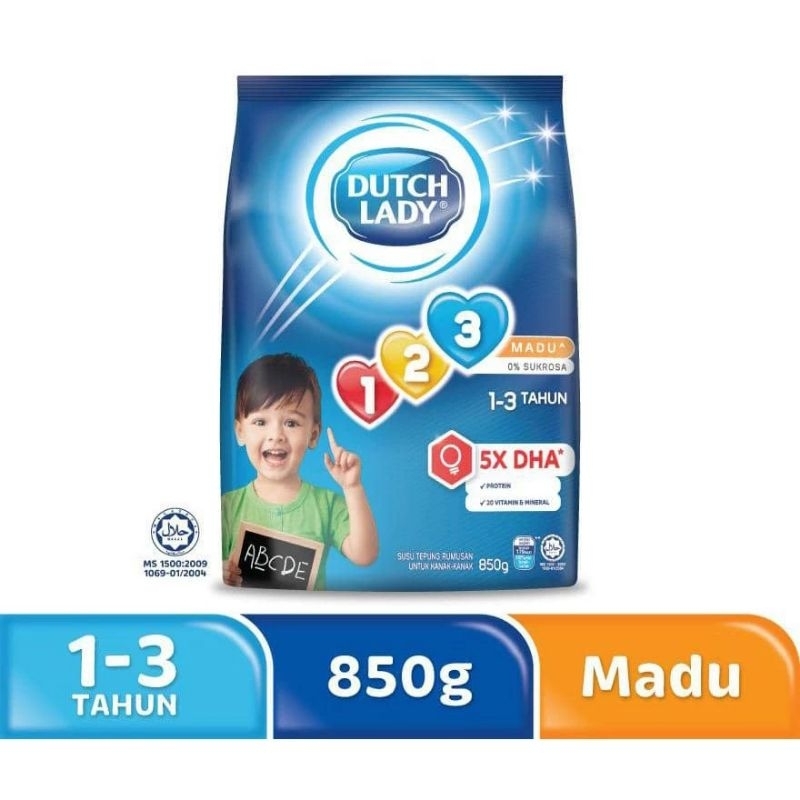 Dutch Lady Susu Tepung Rumusan/ Milk Formula 850g Plain/Chocolate/Madu ...