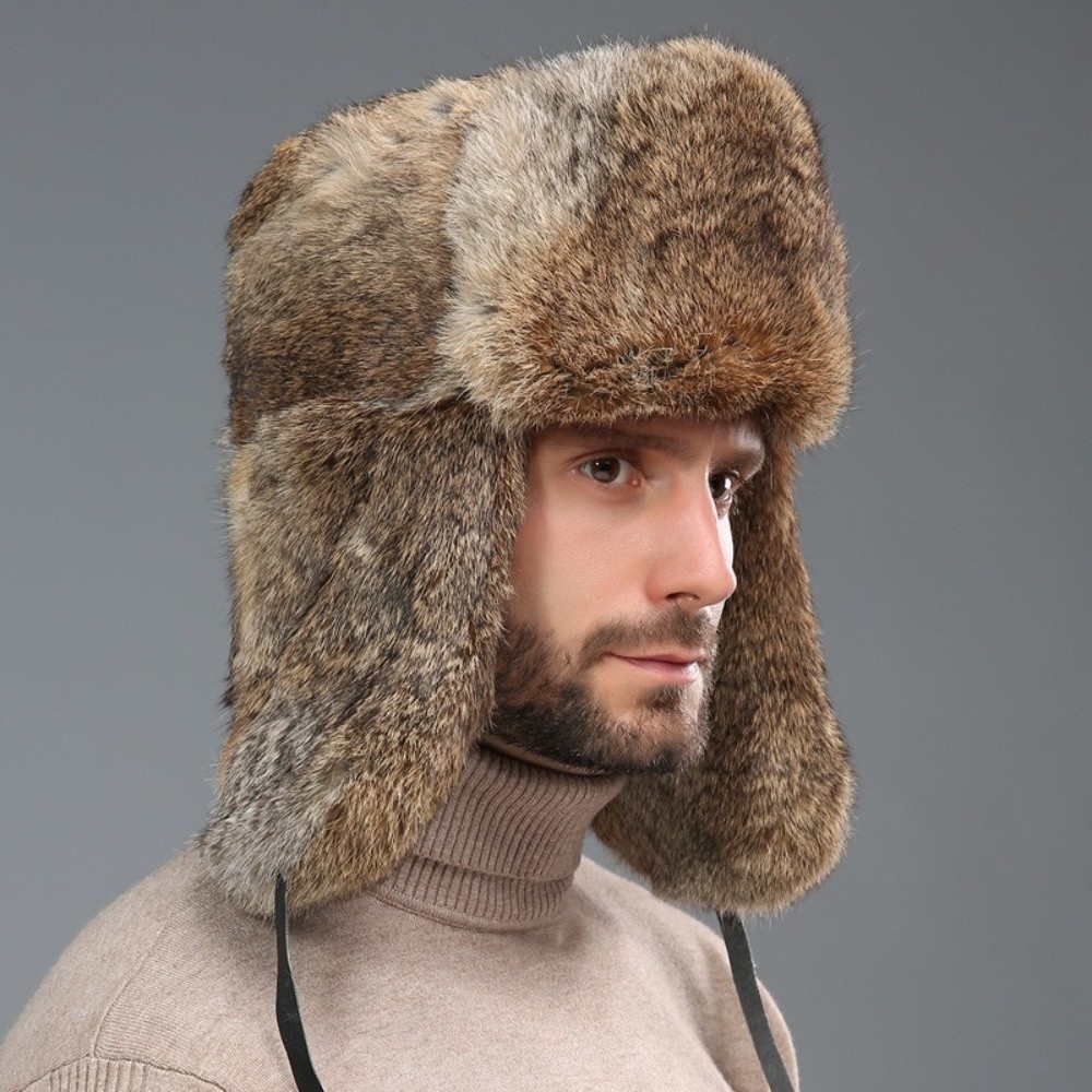 New Winter Warm Faux Rabbit Fur Hat Soft Ear Protection Ushanka Hat ...