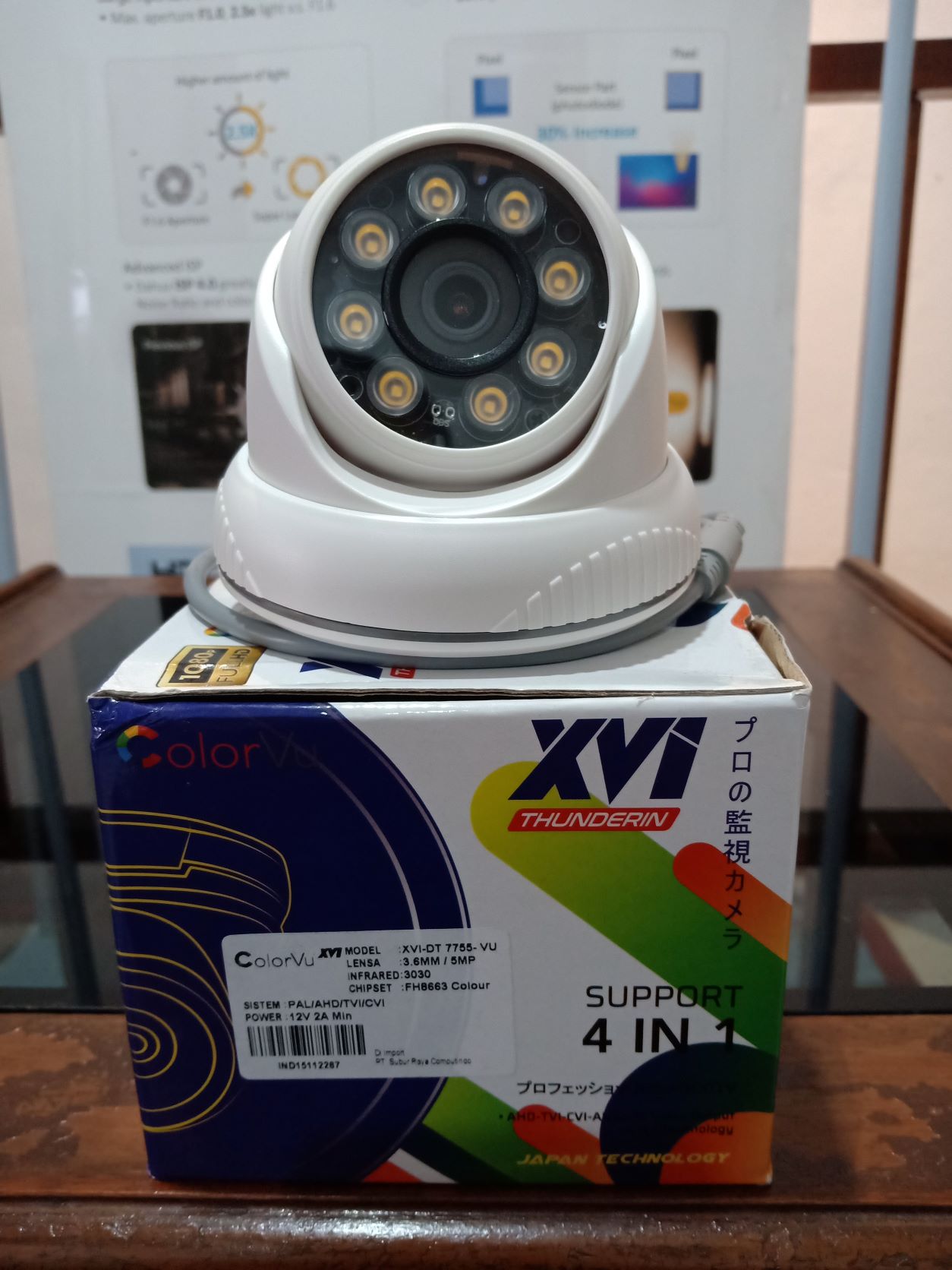 KAMERA COLORVU 5 MP INDOOR BERWARNA 24 JAM 4 IN 1 HYBRID SUPORT DVR ...