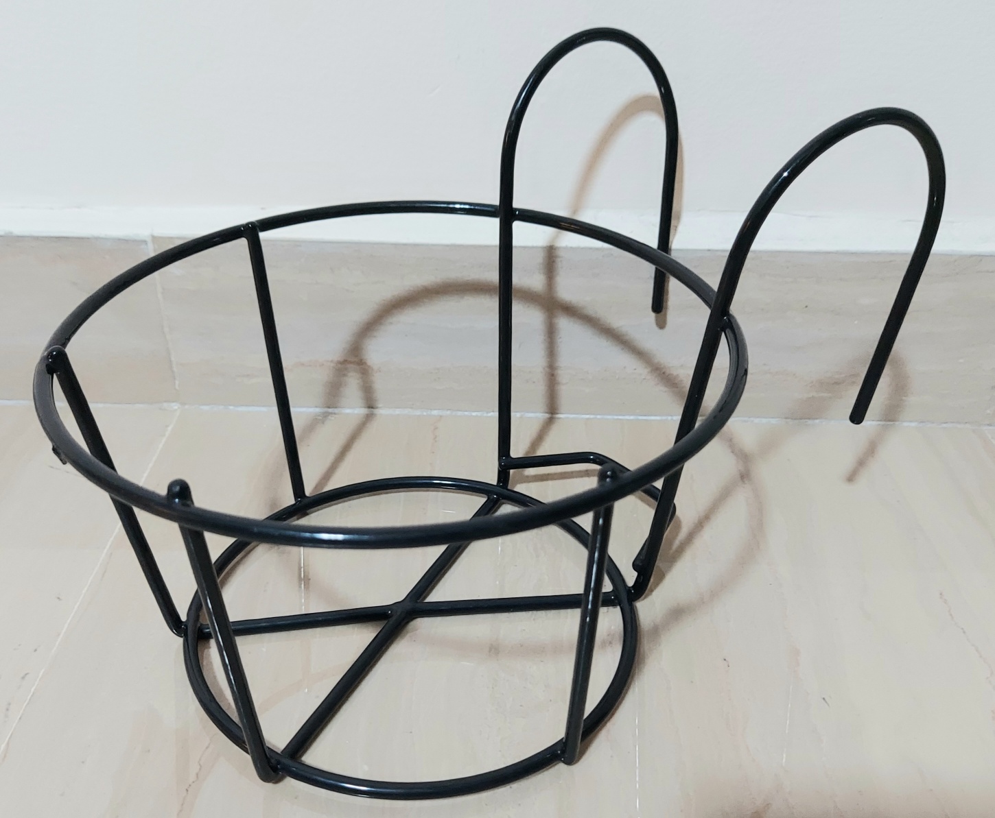 Thick Heavy Duty Iron Metal Round Pot Balcony Ledge Hanger Plant ...