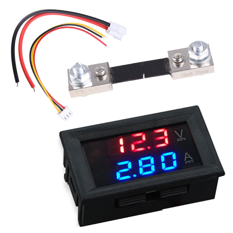 DC 0-100v 50A 100A Led Digital Voltmeter Ammeter Dc Voltage Current ...