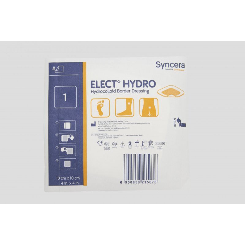 Syncera Elect Hydro Hydrocolloid THIN / BORDER Dressing 10cm x 10cm 1 ...