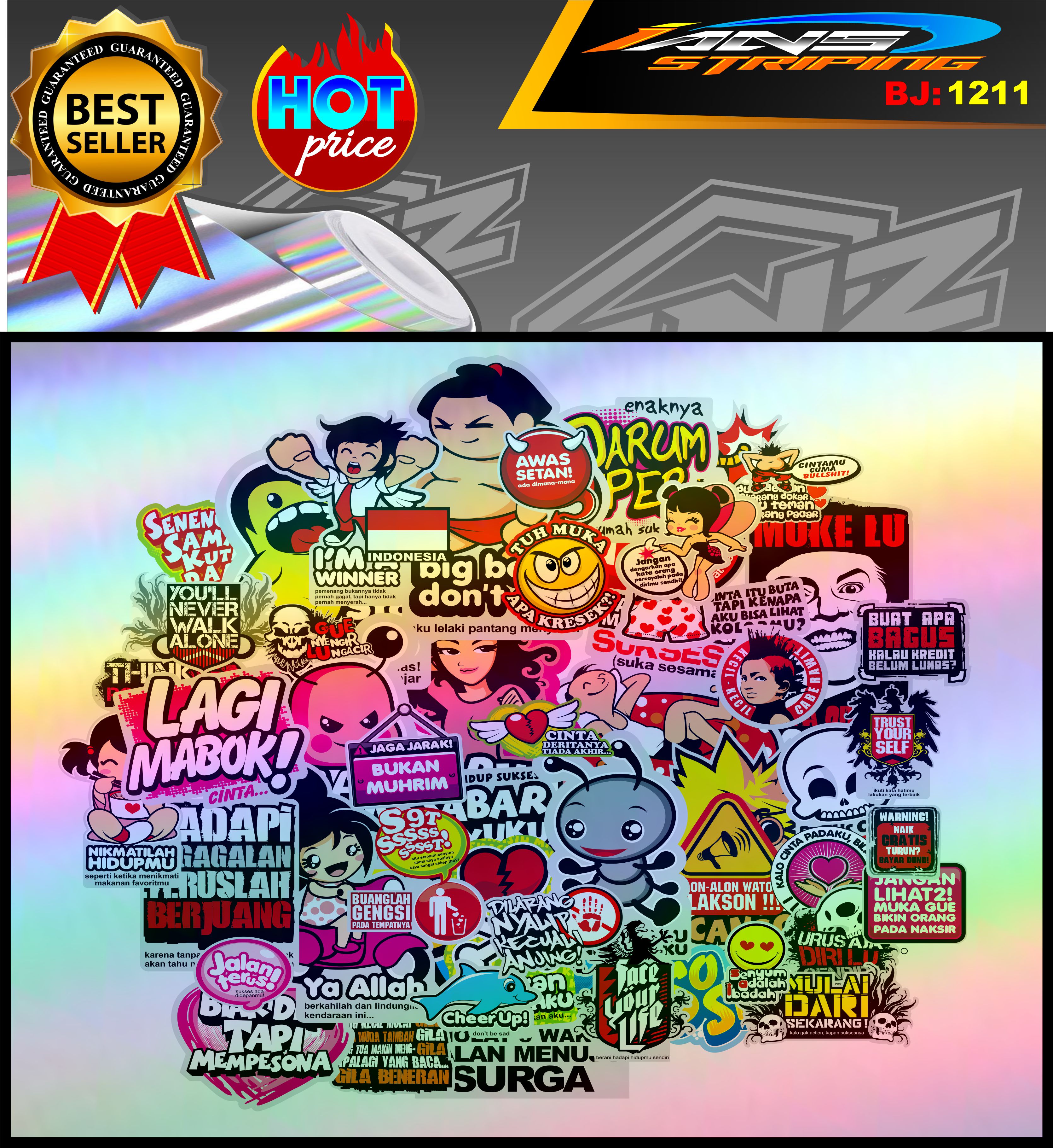 STCIKER UNTUK LAPTOP KARTUN / STIKER HOLOGRAM / STICKER PACK ISI BANYAK ...