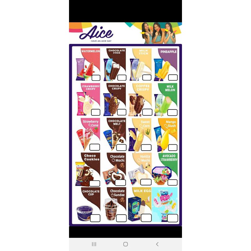 【Food】 AICE ICE CREAM TARPAULIN NO PRICE ONLY | Lazada PH