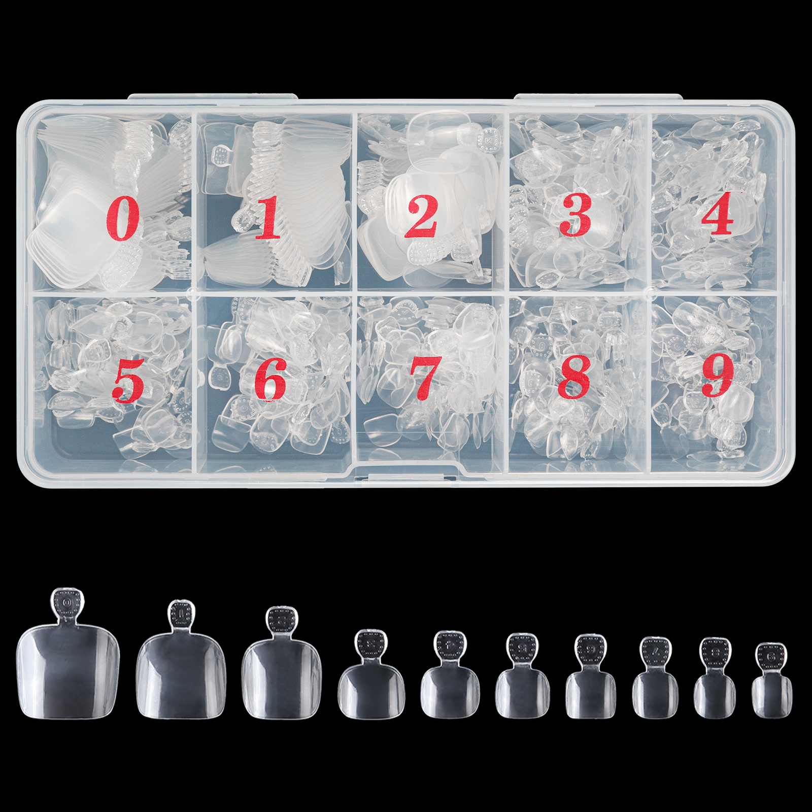 500Pcs Toe Nails Clear Acrylic False Foot Nail Tips Natural Artificial ...