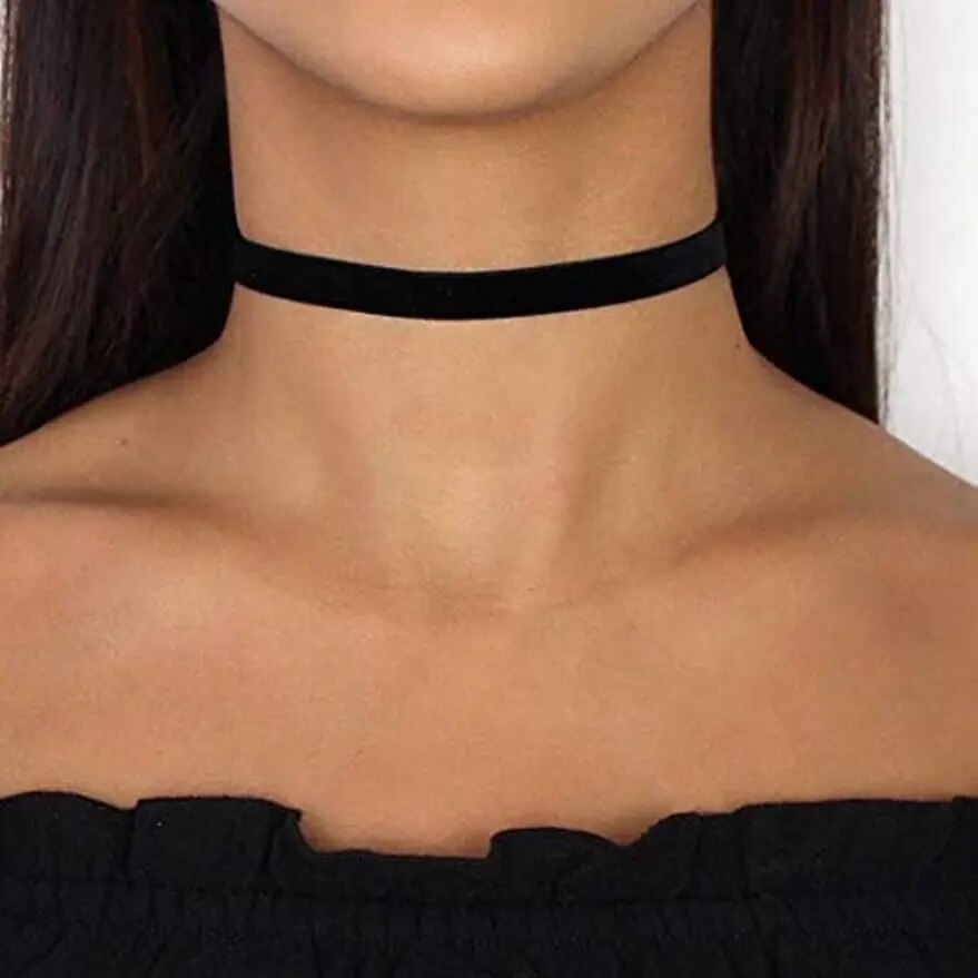 10Pcs 13inches Adjustable 12mm Flat Black Velvet Choker Cord String ...