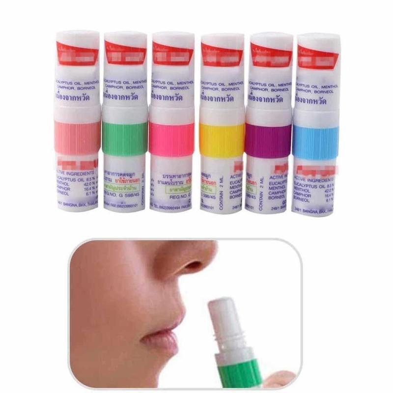 1PCS Thailand Mint Cylinder Nasal Inhaler Refresh Brain Anti Stuffy ...