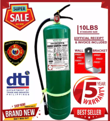 Fire Extinguisher 10lbs HCFC 123 Green 5 Years Expiration Refillable ...