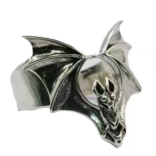 【New arrival】Vintage Men's Thai Silver Ring Bat Trendy Men's ...