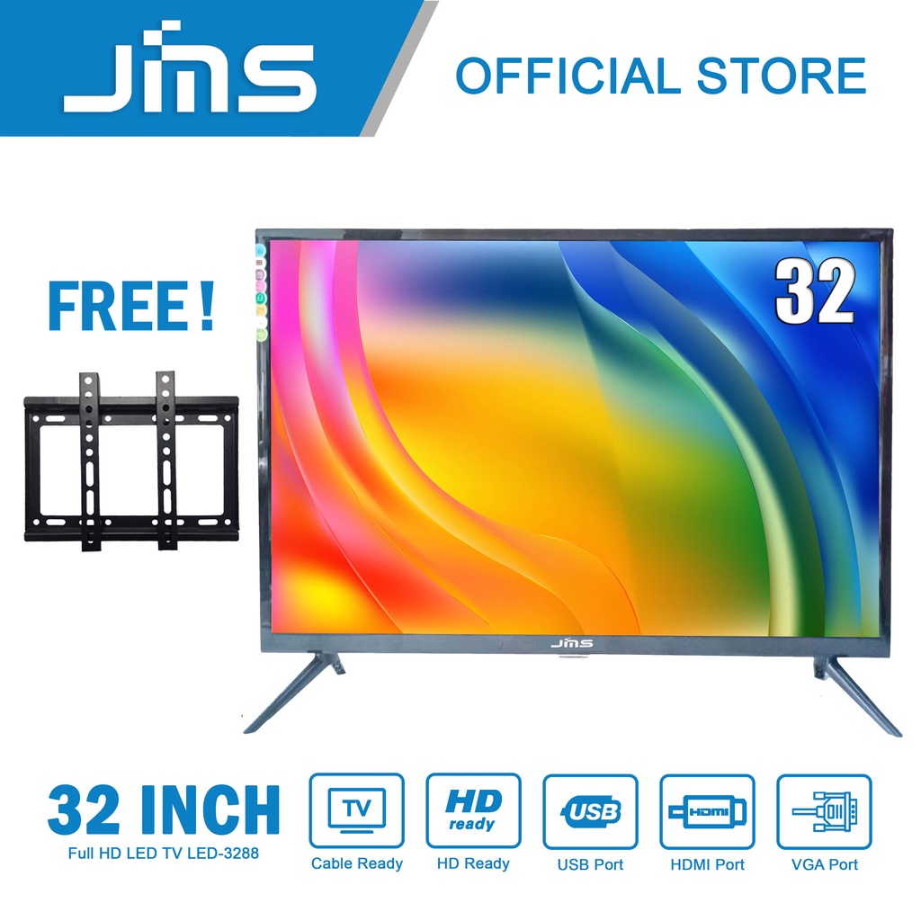 JMS Slim HD Ready LED TV Screen 32" Inch USB HDMI LED TV 32 With Wall ...