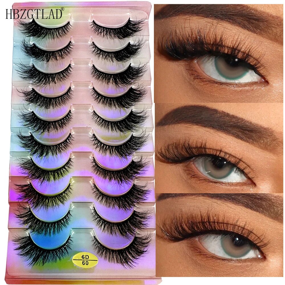 NEW 10 Pairs 3d False Eyelashes Cat Eye Wispy end eye elongated Thick ...