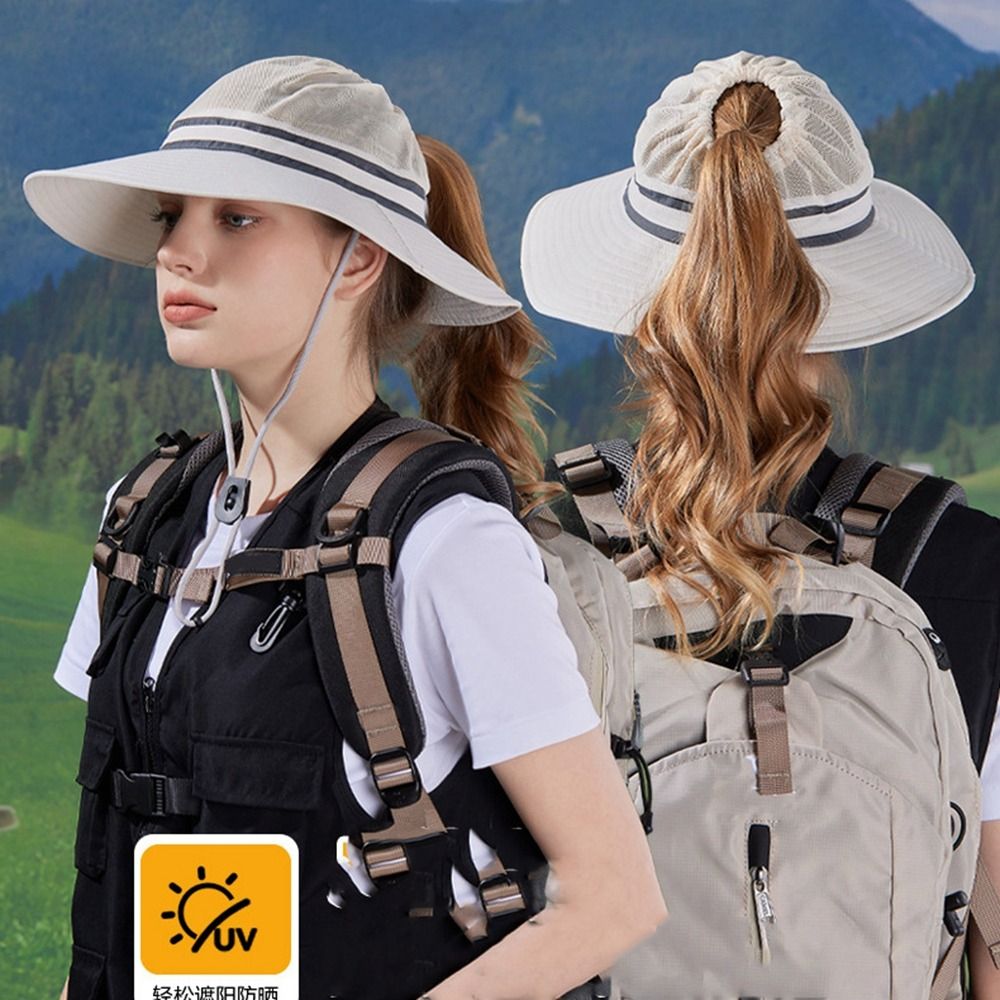 Breathable Mesh Foldable Bucket Hat Empty Top Sunscreen Outdoor Sun Hat ...