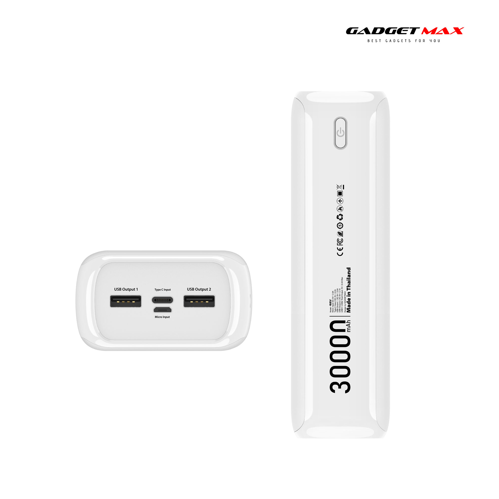 GADGET MAX NEW RAY 30000mAh POWER BANK (5V/2.4A)พาวเวอร์แบงค์ที่มีความ ...