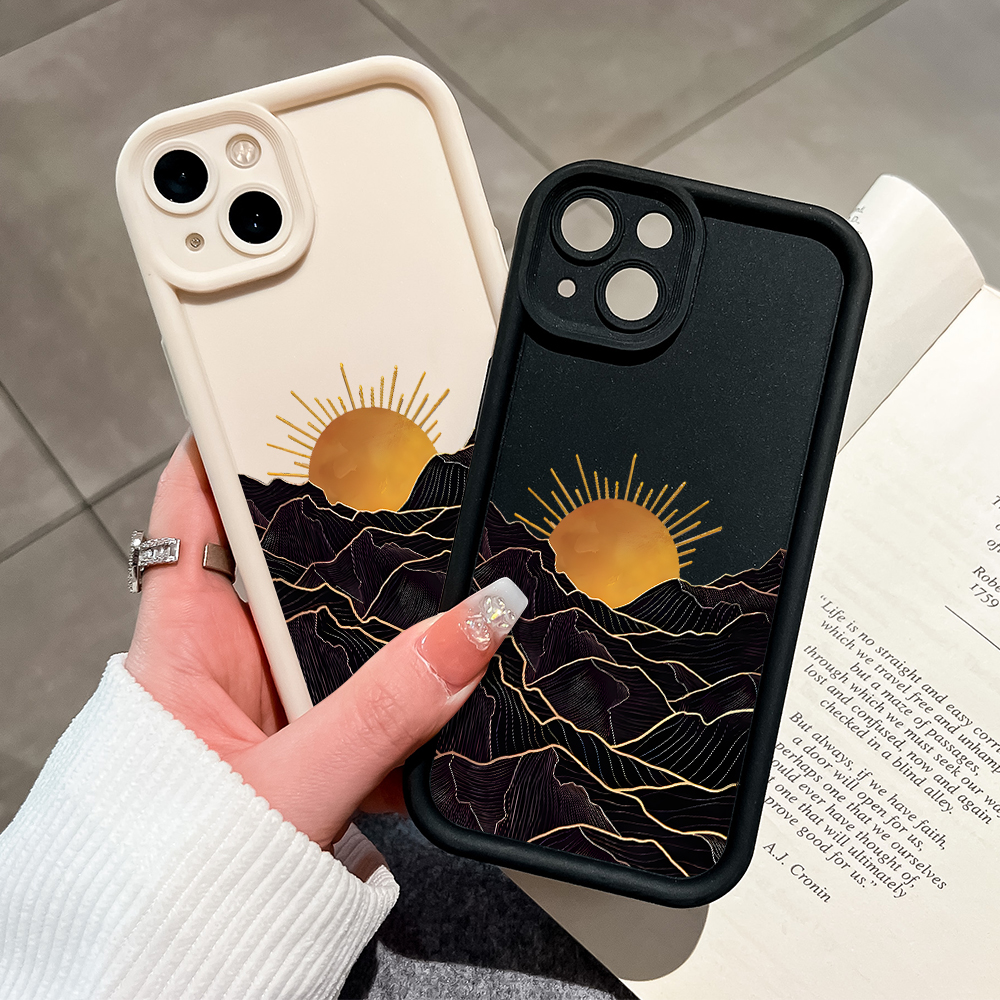 UCUC for Redmi 14C Xiaomi Poco C75 Back Cover Black Gold Mountain Soft ...