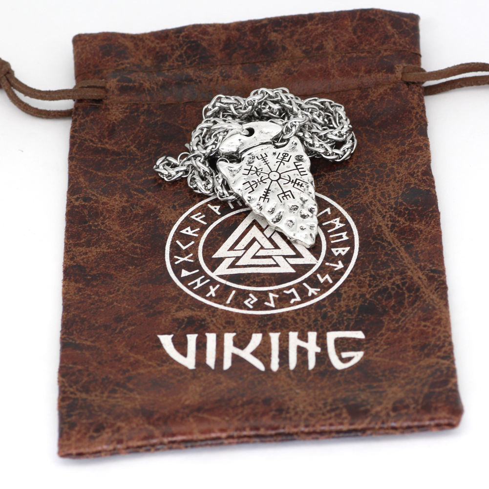 【Super Sale】Viking compass compass pendant retro necklace men's chain ...