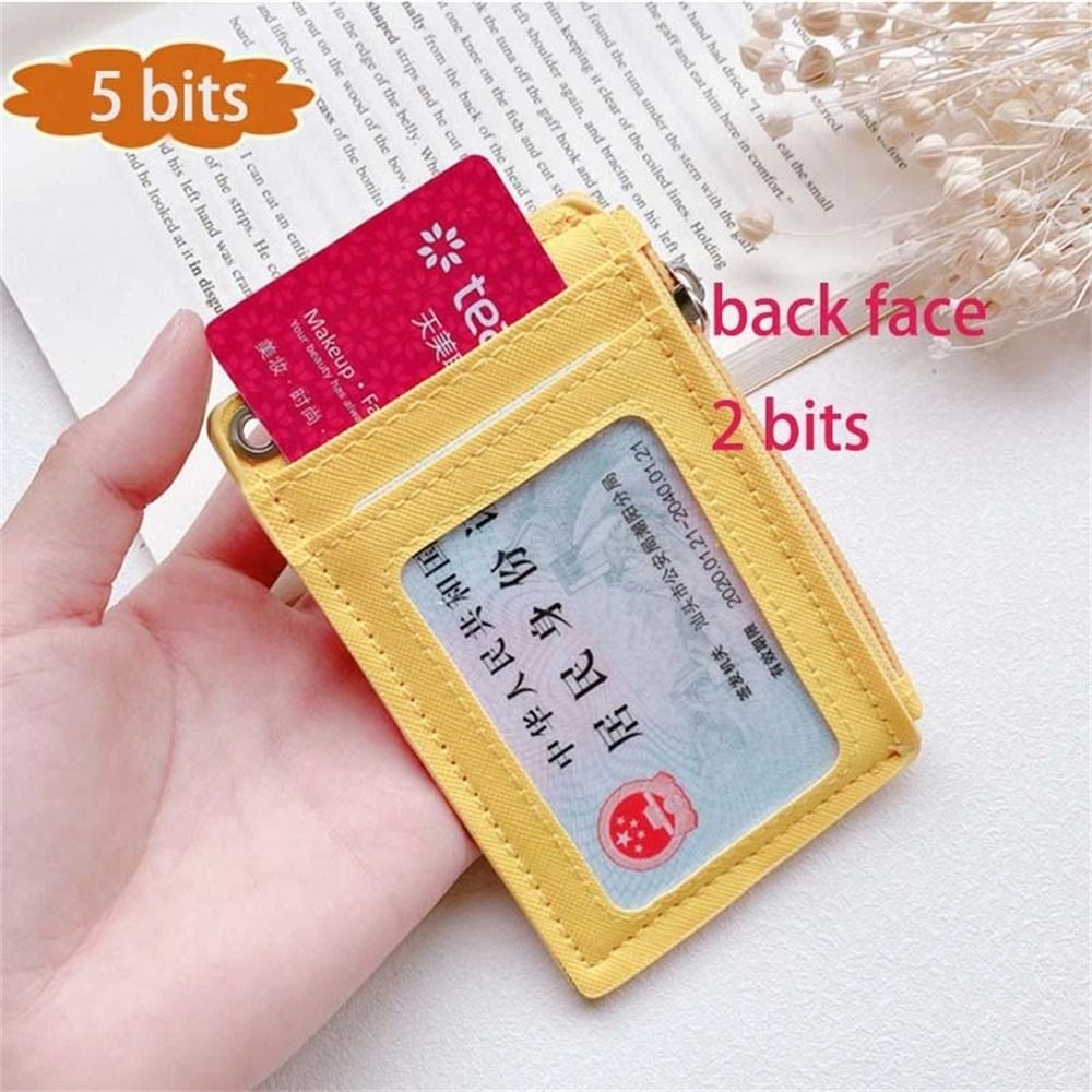 Student Stitch Id Credit Card Cover Identity Lanyard Pu 5 Bits Hanging ...