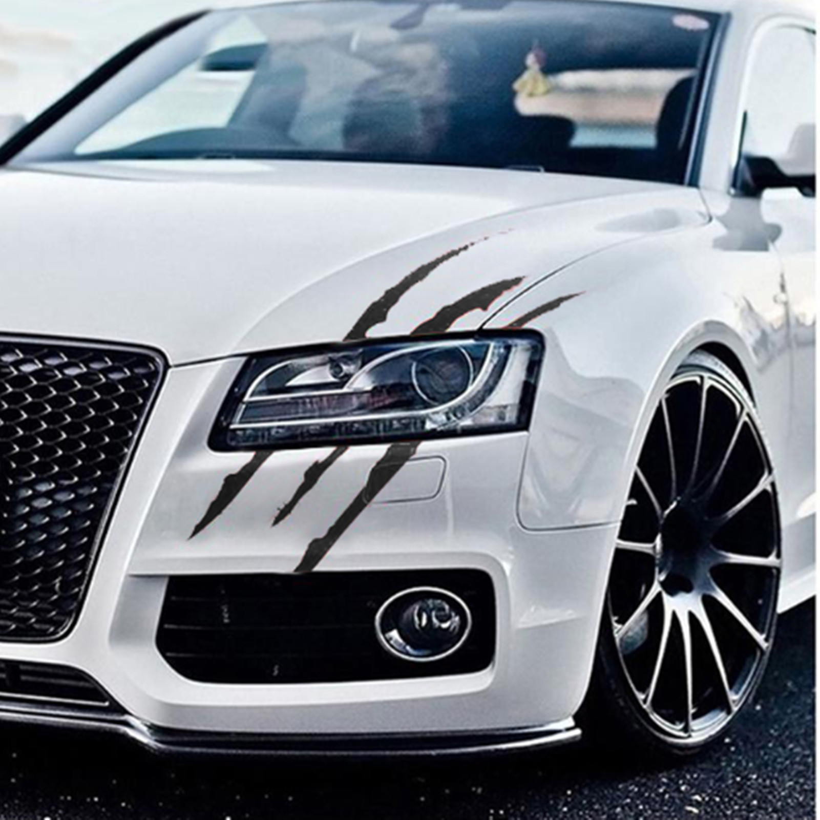 1/2PCS Car Stickers Reflective Monster Claw Marks Scratch Stripe Marks ...