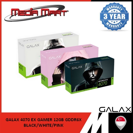 GALAX GEFORCE RTX 4070/4070 TI BLACK/WHITE/PINK EX GAMER 12GB GDDR6X ...