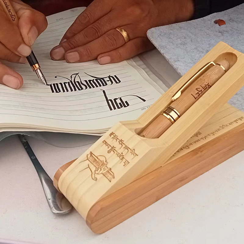 Sale】Tibetan Pen Calligraphy Pen Bamboo Wooden Flat Head Parallel Pen ...