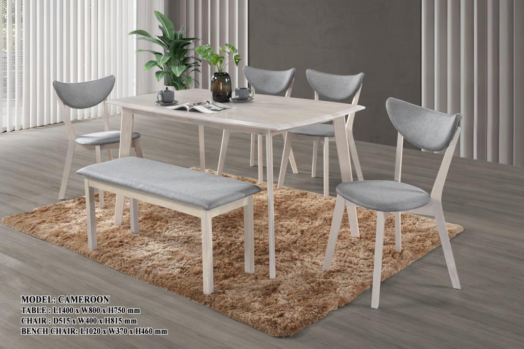 GR Furniture Cameroon Kitchen Dining Table Solid Rubber Wood Dining Set ...